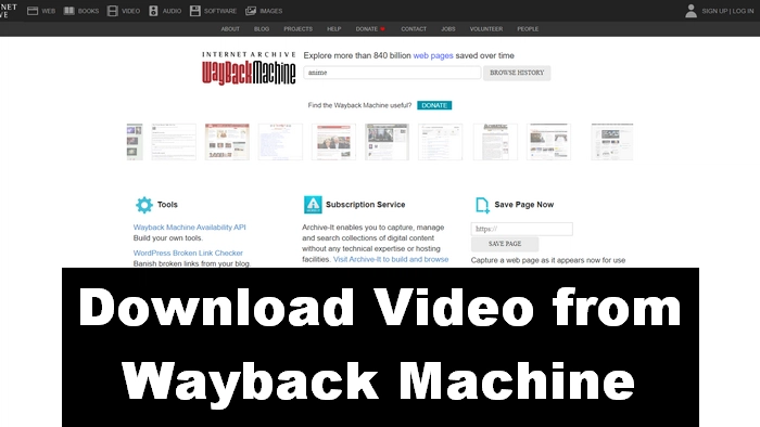 How to Download Video from Wayback Machine?